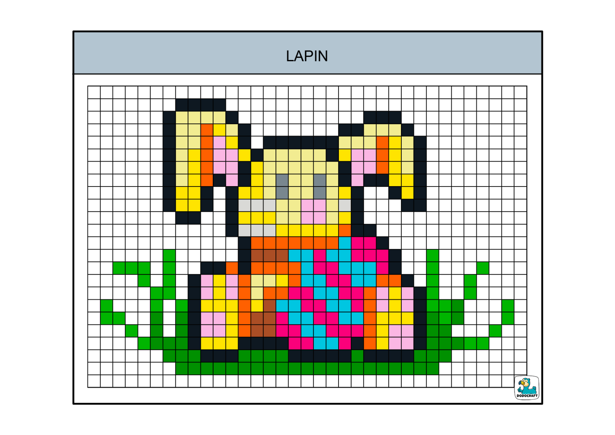 Lapin De Pâques Pixel Art Dodocraft - Dodocraft