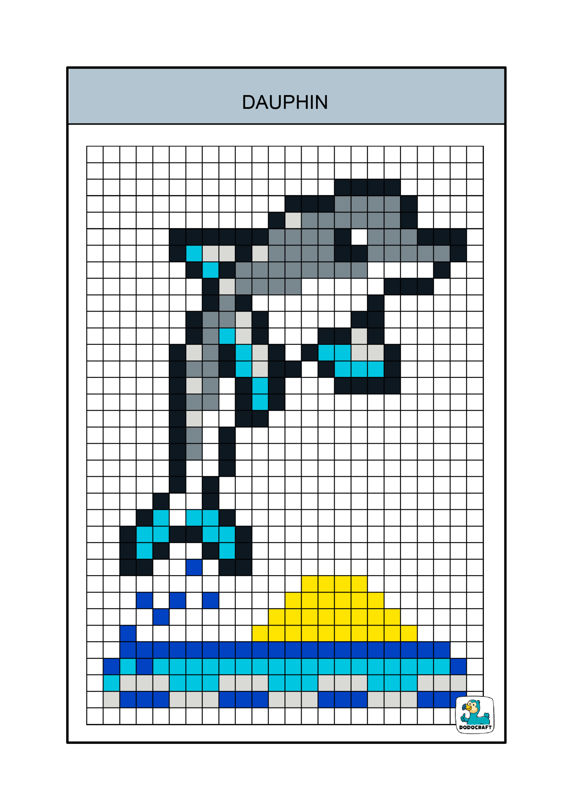 Pixel Art Dauphin Dodocraft - Dodocraft