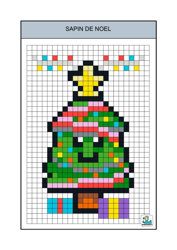 Sapin De Noël Pixel Art Dodocraft - Dodocraft