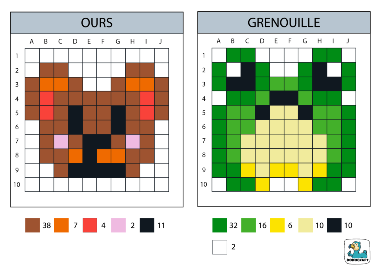 Modèles Pixel Art 10x10 - Dodocraft